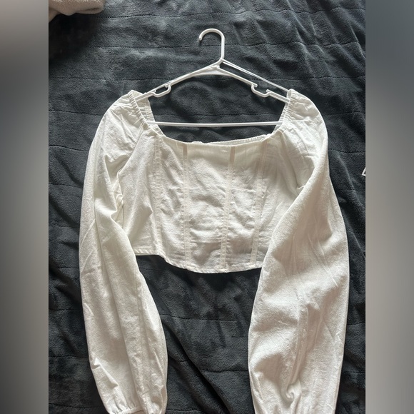 Tops | New With Tag Crop White Shirt | Poshmark